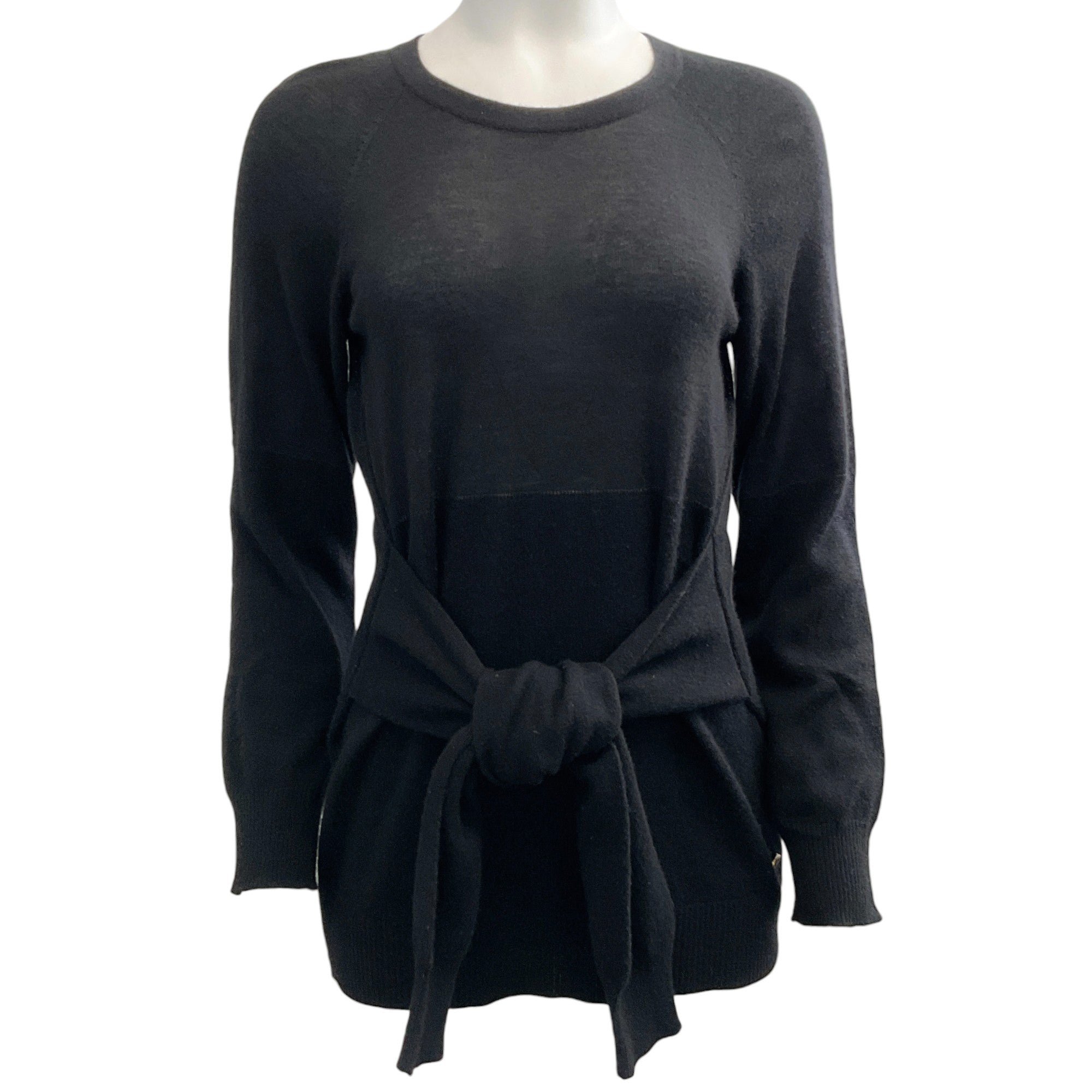 Chanel Black Cashmere Sweater with Tie Waist – Roundabout Resale Couture