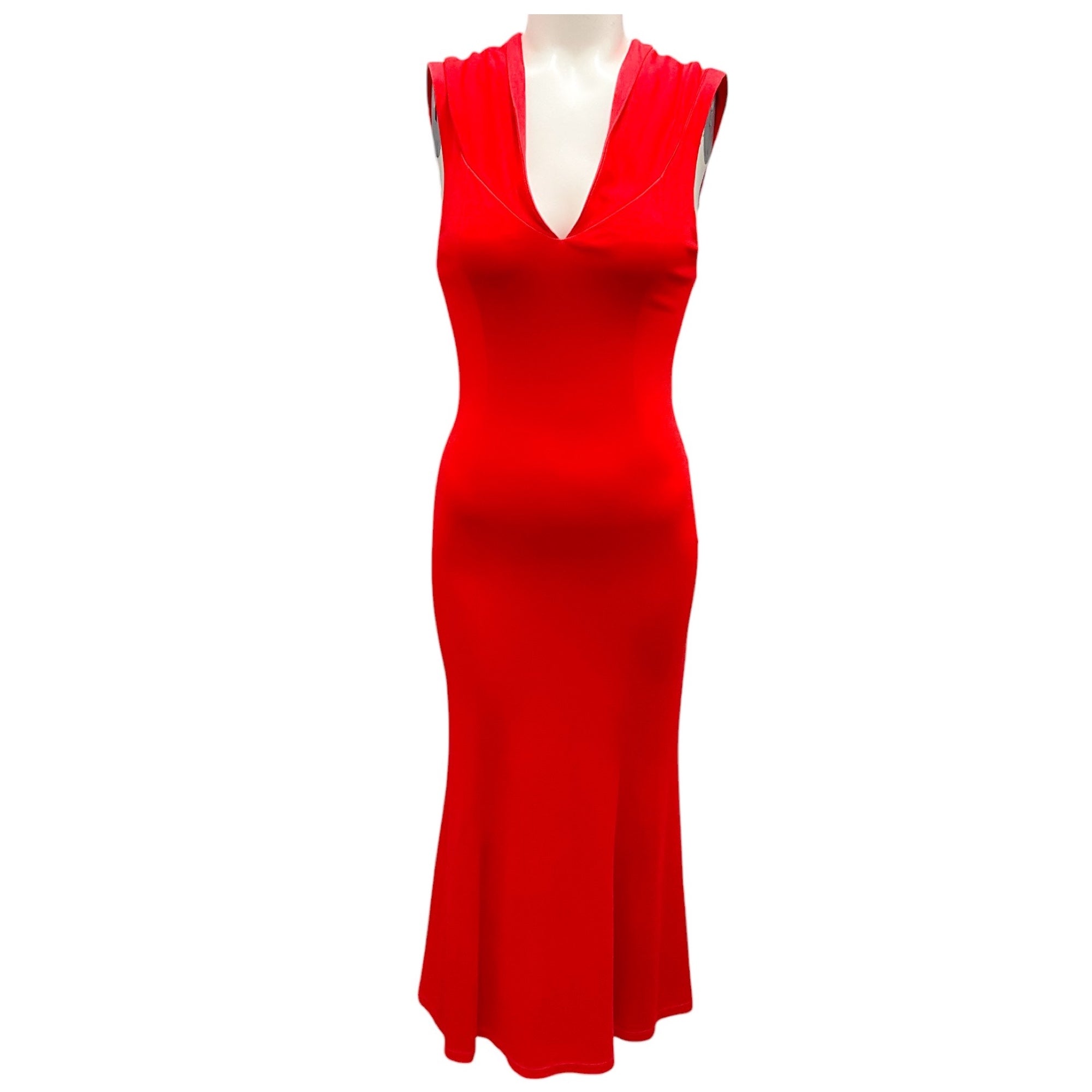 Alice + Olivia Cherry Red Drape Sleeveless Midi Dress – Roundabout ...