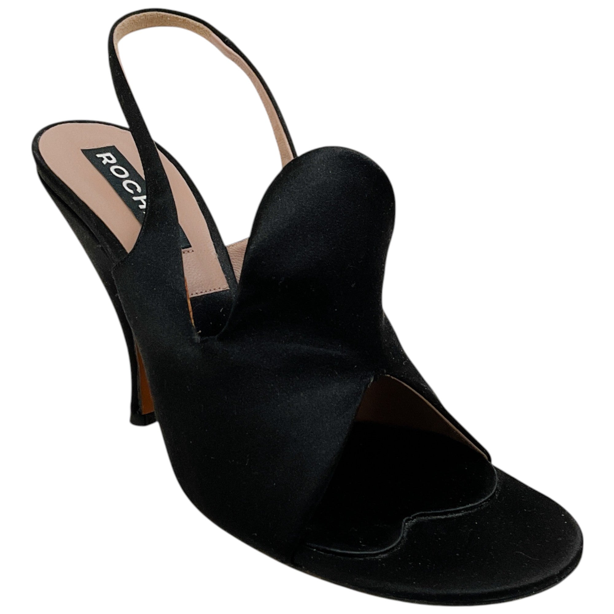 Rochas Black Satin Slingback Pumps – Roundabout Resale Couture