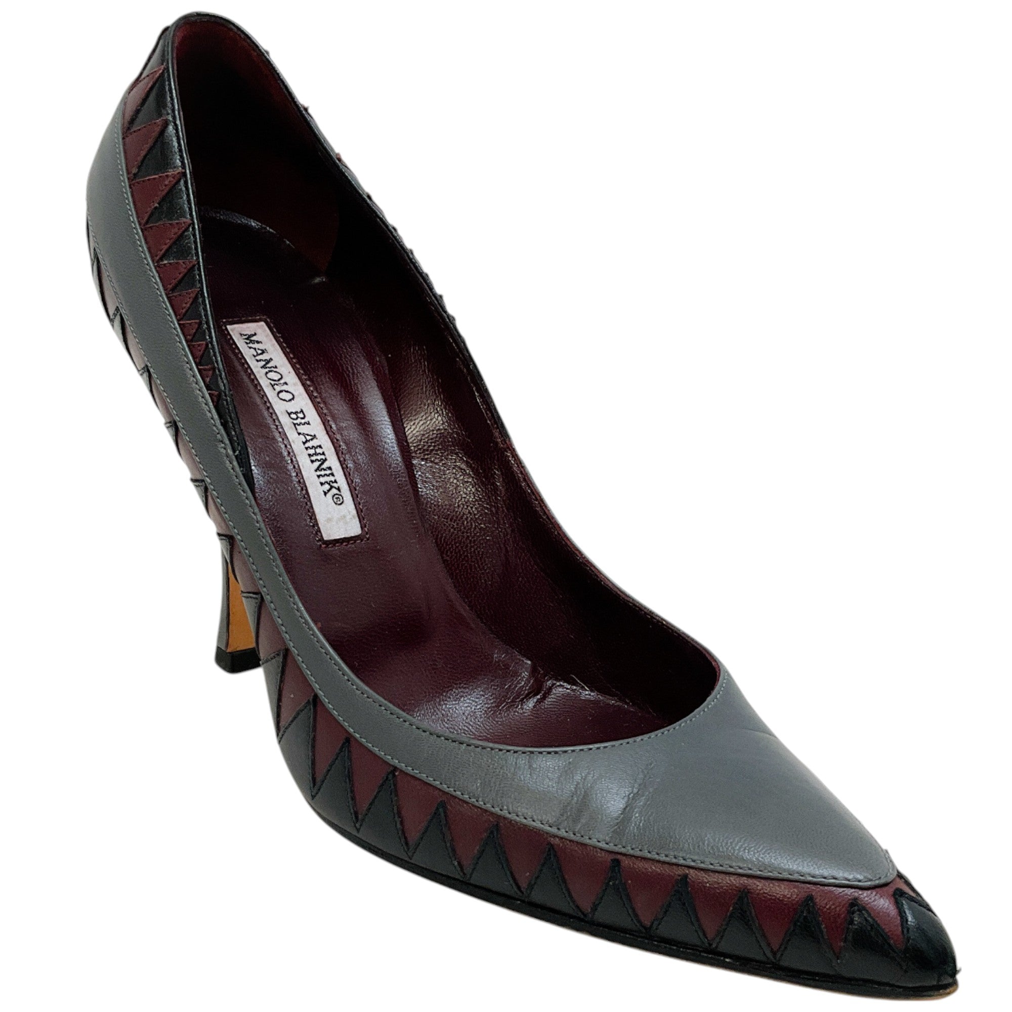 Manolo Blahnik Grey / Wine Leather Pumps – Roundabout Resale Couture