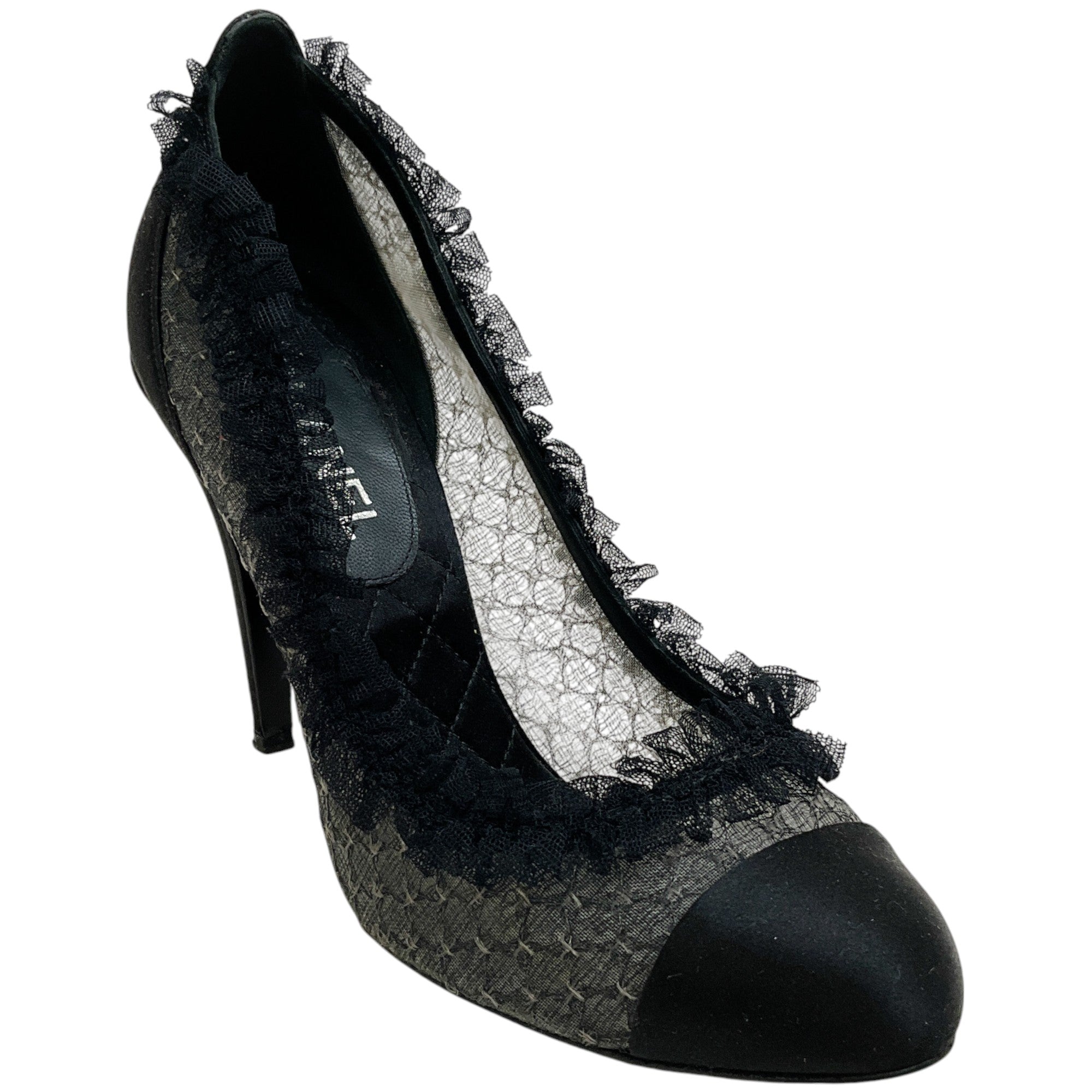 Chanel Black Lace Ruffle Pumps – Roundabout Resale Couture