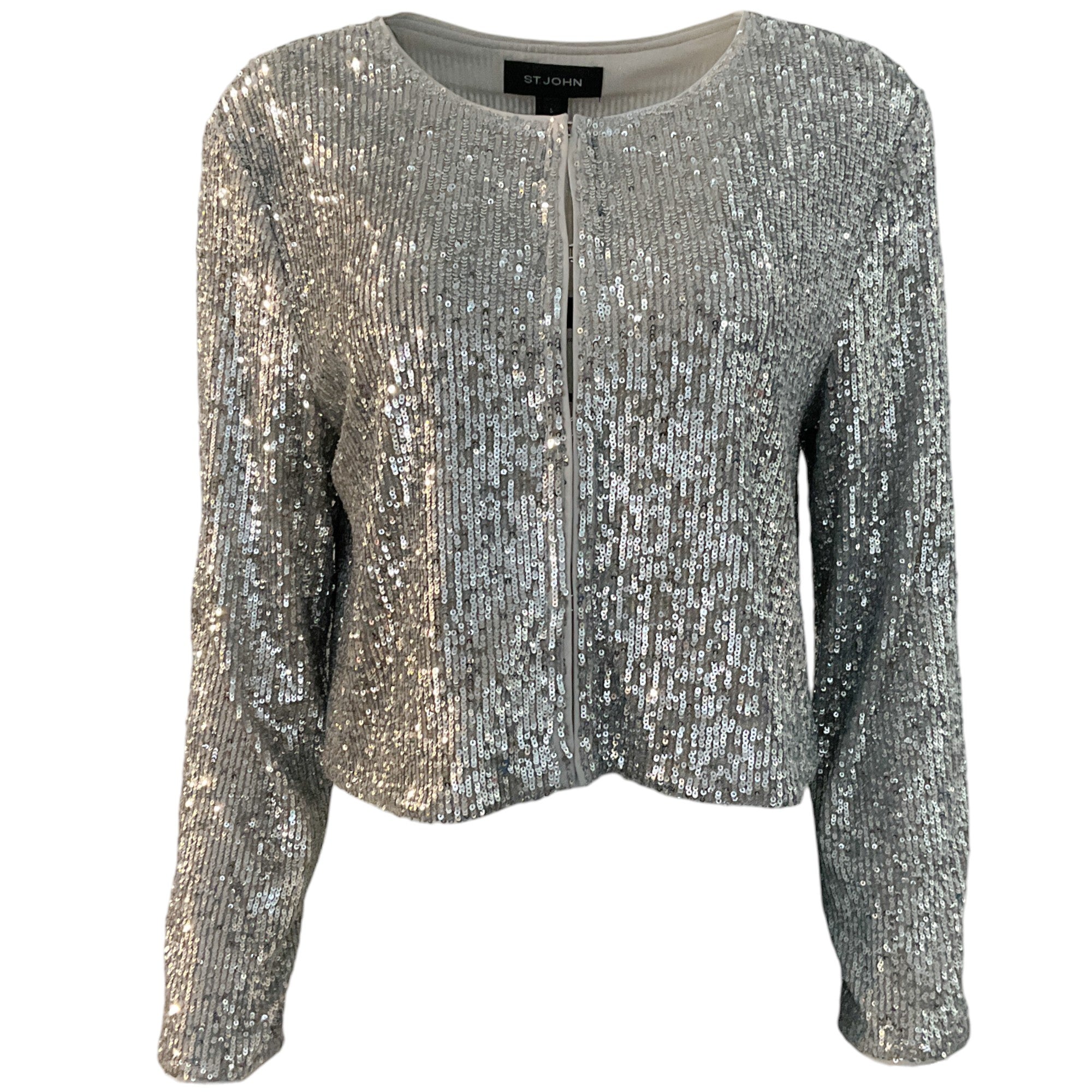 St. John Silver Sequin Cropped Jacket – Roundabout Resale Couture