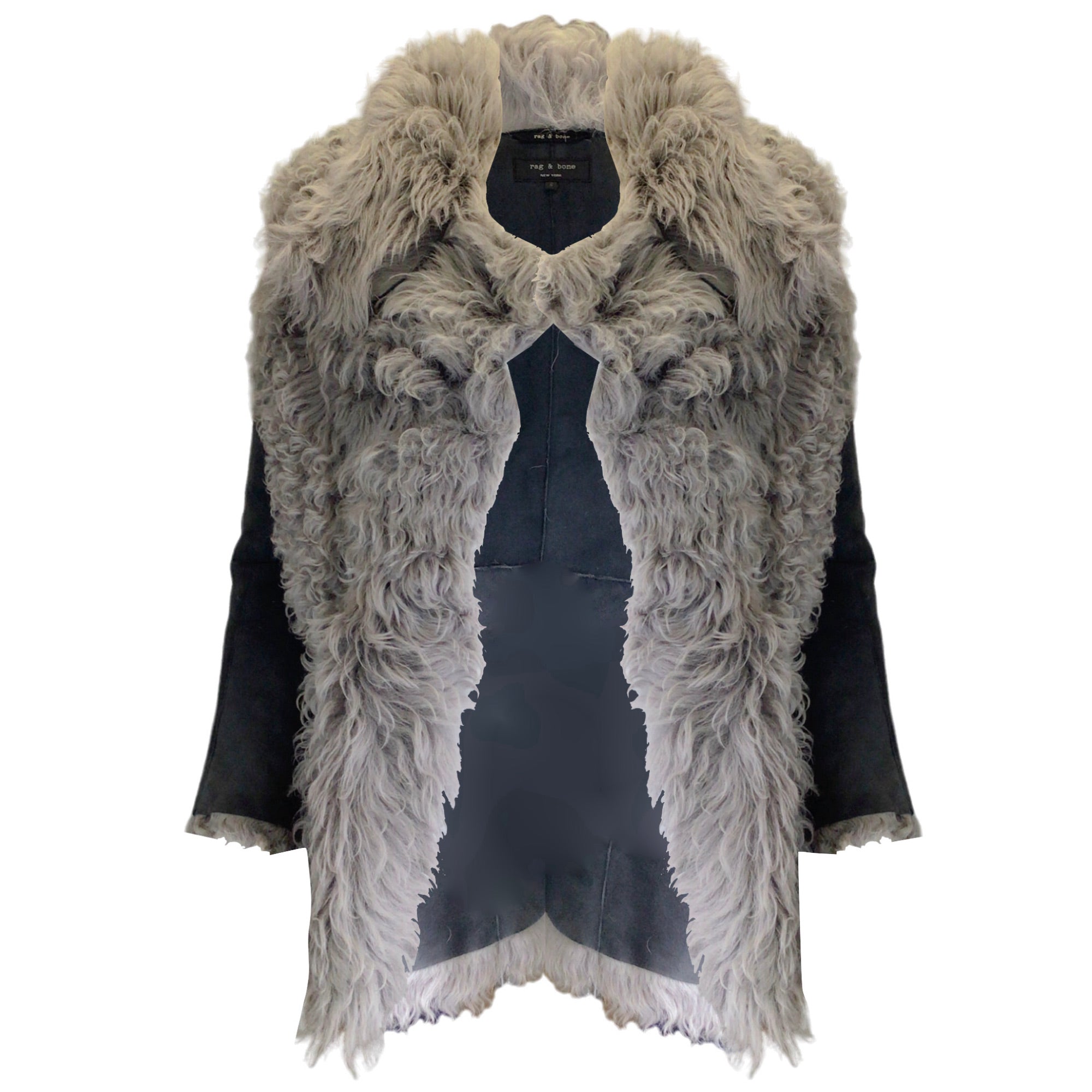 Rag & Bone Grey Lamb Suede Shearling Coat – Roundabout Resale Couture