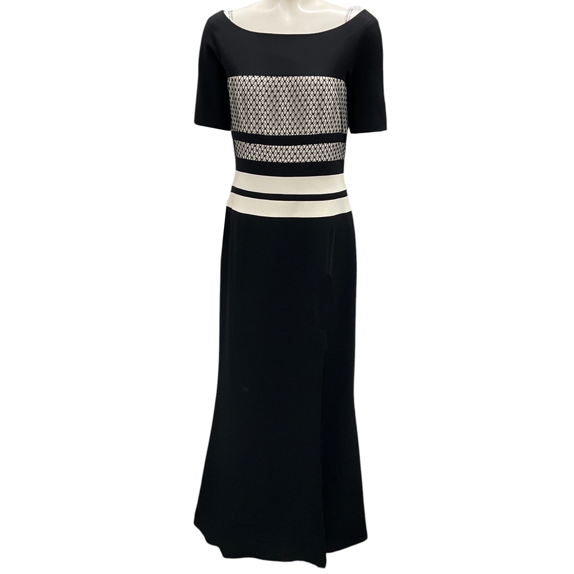 J. Mendel Black / White Fishnet Detail Gown / Formal Dress – Roundabout ...