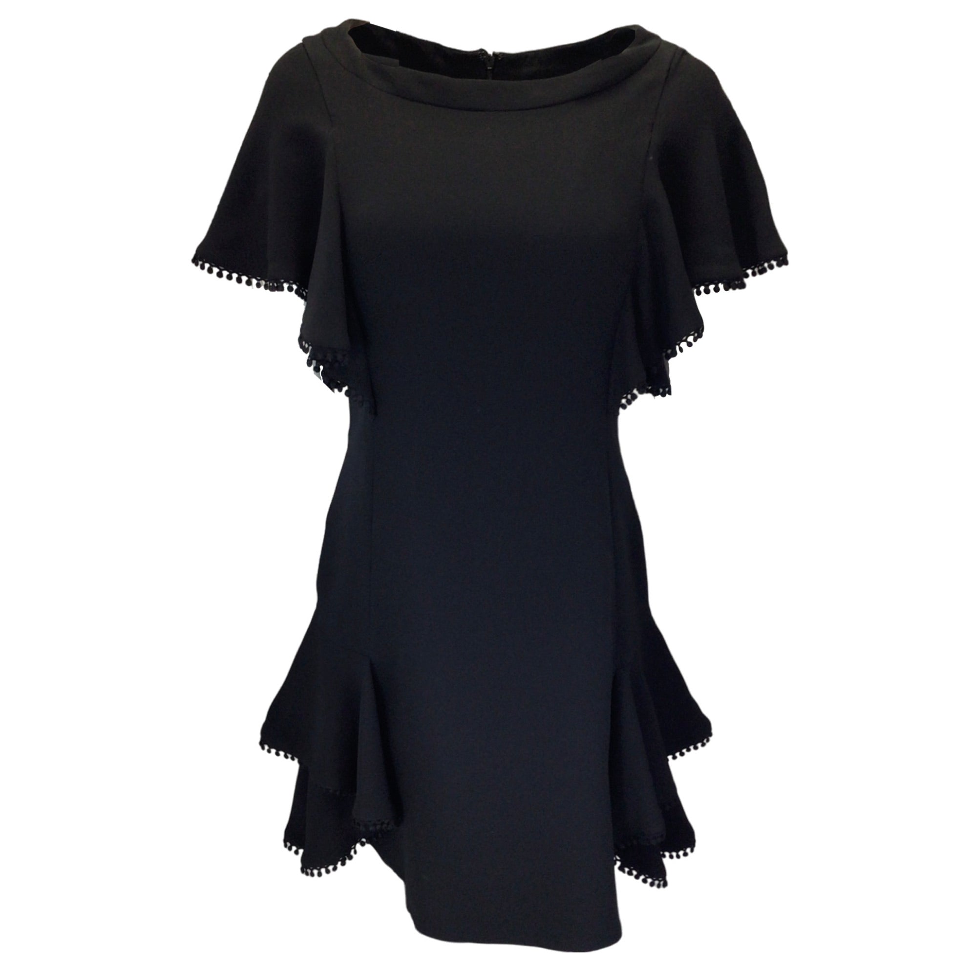 J. Mendel Black Ruffled Crepe Dress – Roundabout Resale Couture