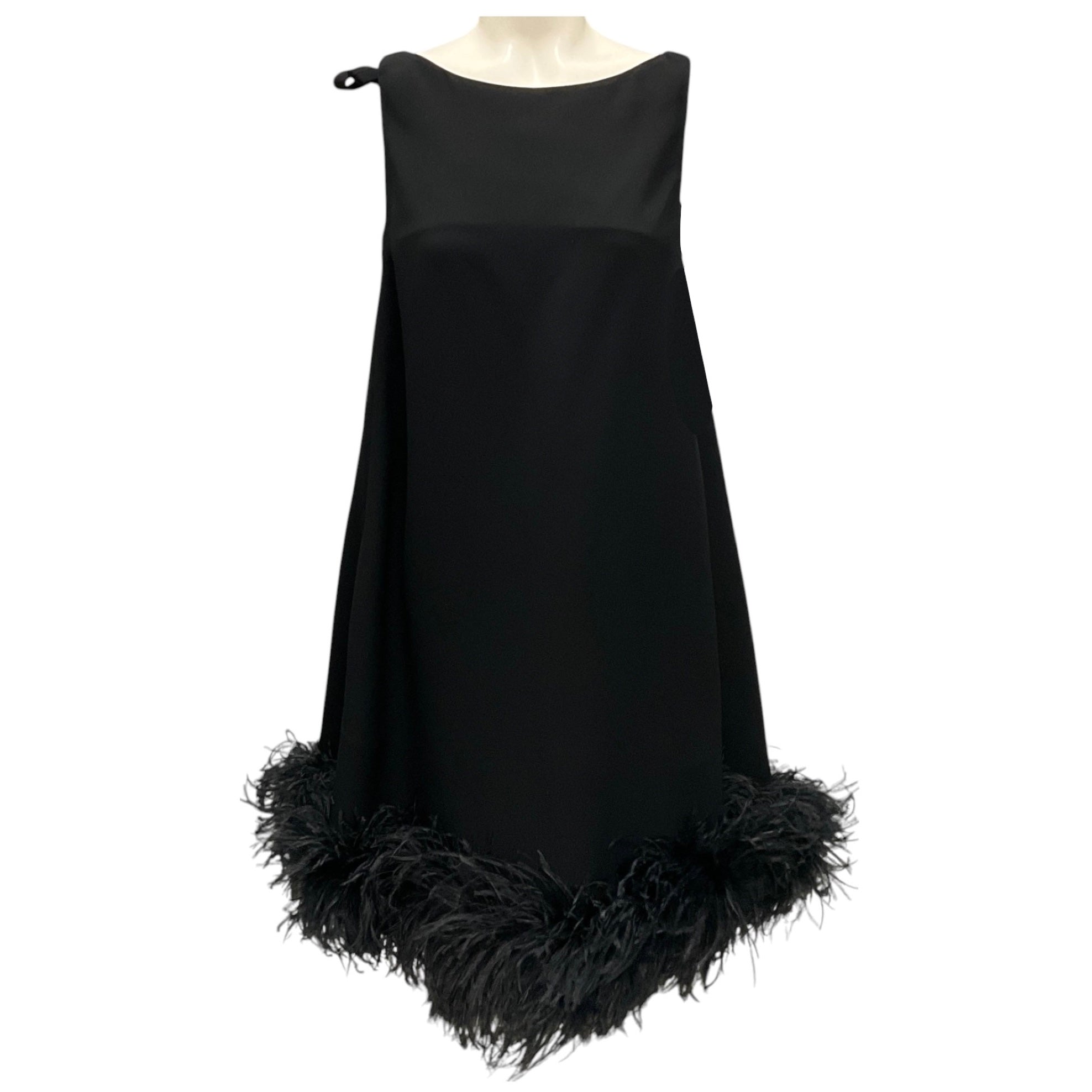 Valentino Black 2024 Feather Detailed Sleeveless Dress – Roundabout ...
