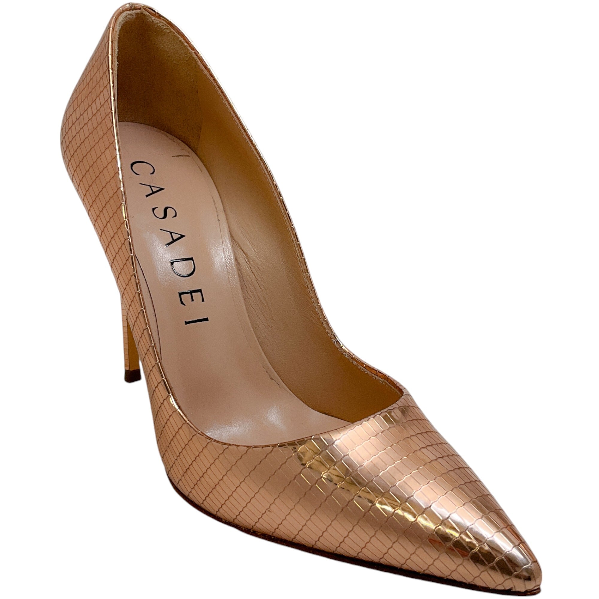 Casadei Viper Pink Embossed Julia Pumps – Roundabout Resale Couture