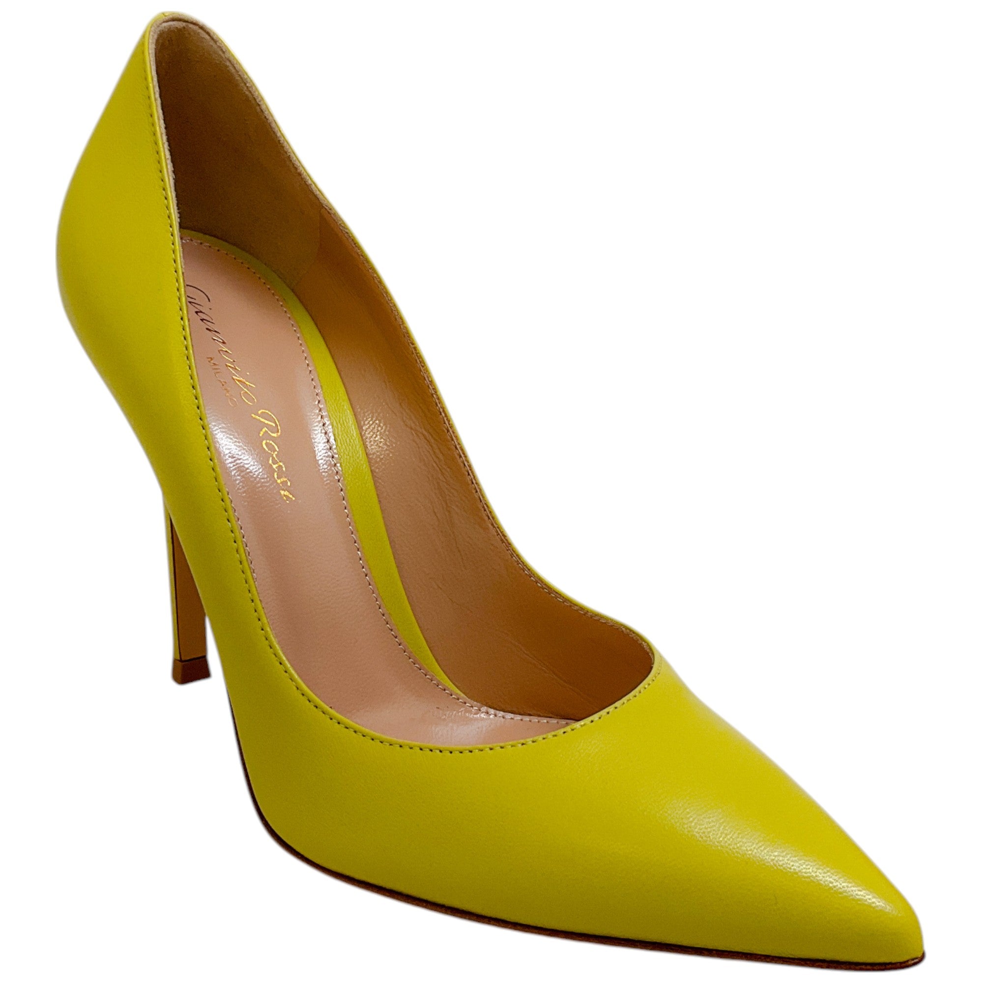 Gianvito Rossi Citron Cider Leather Gianvito 105 Pumps – Roundabout ...