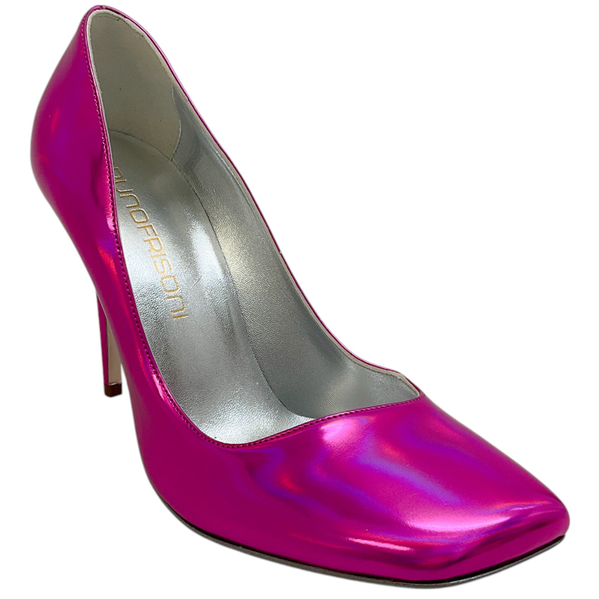 Bruno Frisoni Hot Pink Holographic Leather Pumpette Pumps – Roundabout ...